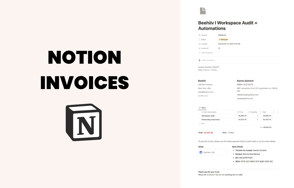 Notion Invoice: Free Template + Invoice Generator